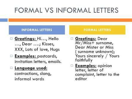 Click on: FORMAL vs INFORMAL LETTER OR EMAIL WRITING