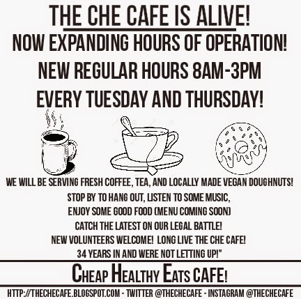 Che Café Collective: Open Hours!