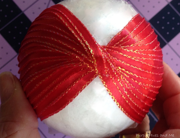 Purple Hues and Me: Ribbon Wrapped Ornament DIY