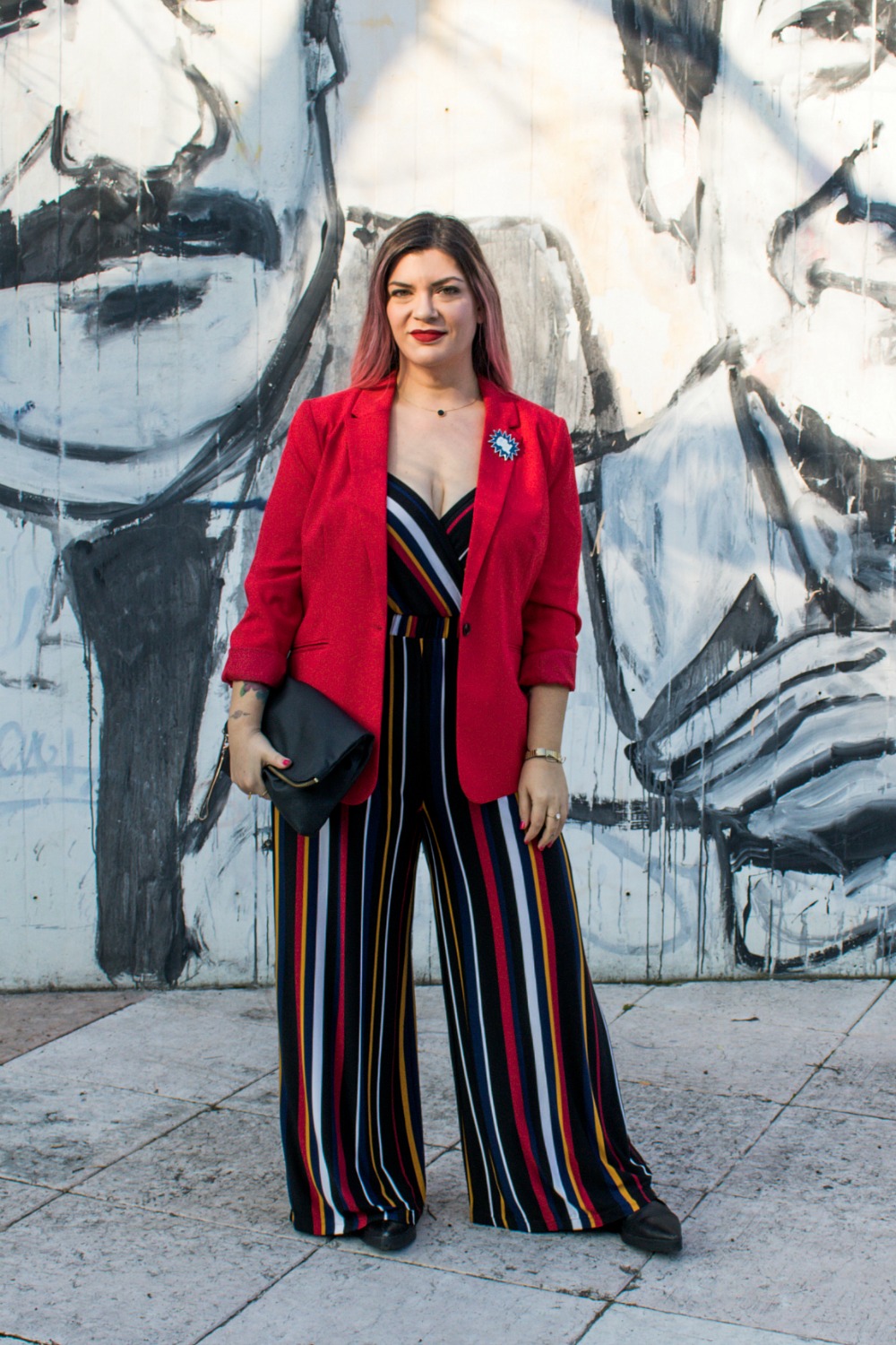 Outfit: tuta a righe e blazer rosso | Plus... Kawaii! - curvy e plus ...