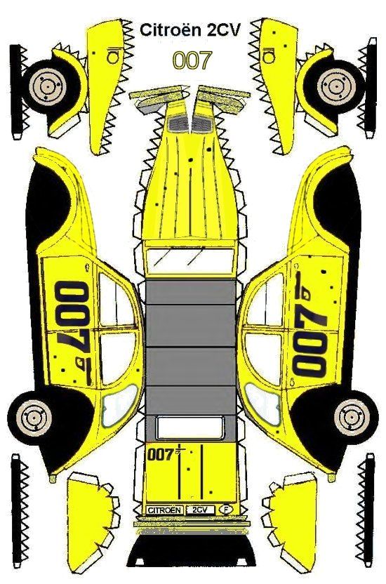 SP. Papel Modelismo: PaperCraft - Citroën 2CV - 007