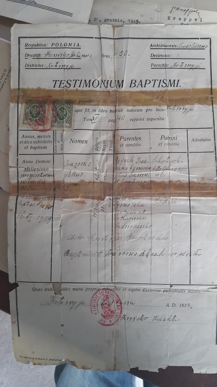 Knight and Reisch family history: Jan Piotr Reisch