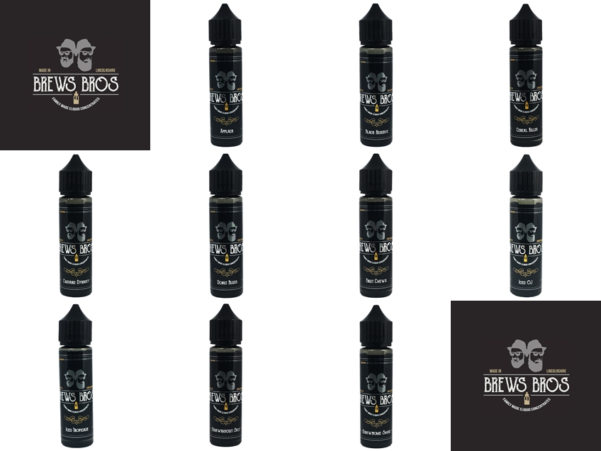 The Brews Bros E Liquid Vaping Flavours.