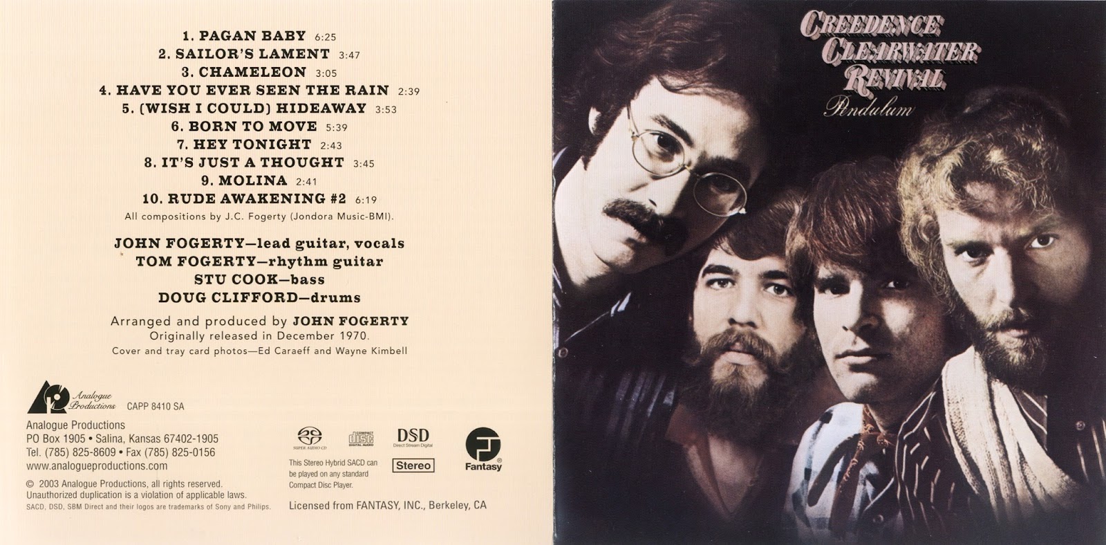 1970 Pendulum - Creedence Clearwater Revival - Rockronología