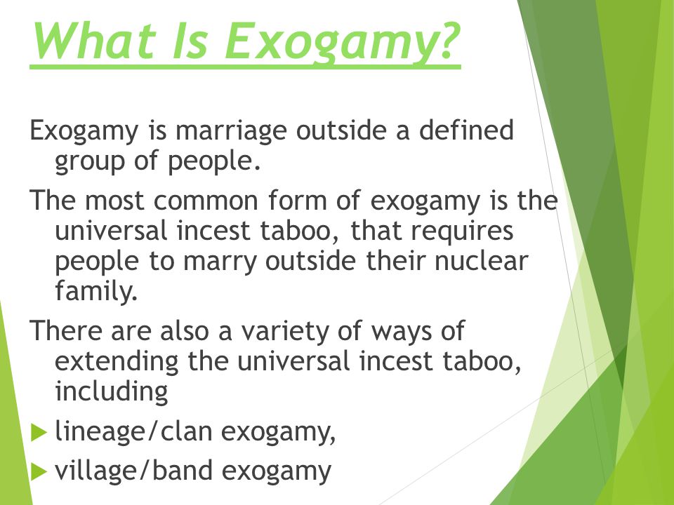 Exogamy Examples