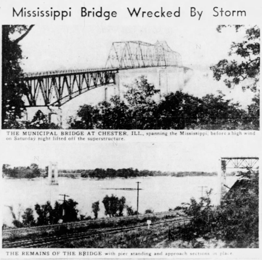 Industrial History: 1942 Road Bridge over Mississippi River at Chester, IL