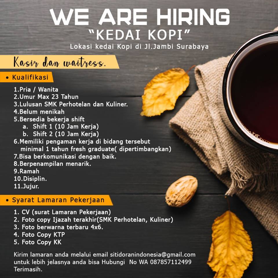 lowongan kerja kasir dan waiter kedai kopi - pencari kerja lowongan kerja kasir dan waiter kedai kopi - pencari kerja