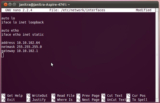 Demas Janitra Setting Ip Netmask Gateway Dan Dns Melalui Terminal Linux