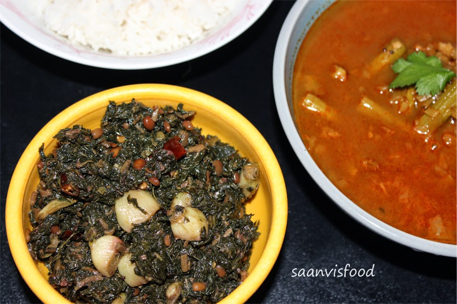 Saanvis food: Thotakura fry/Amarnath Leaves Fry ll Thotakura Kadala ...