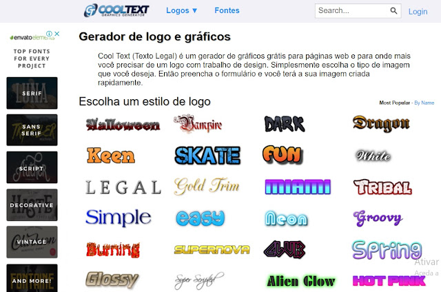 AESC-Tec : COOLTEXT -Gerador de Logos e gráficos