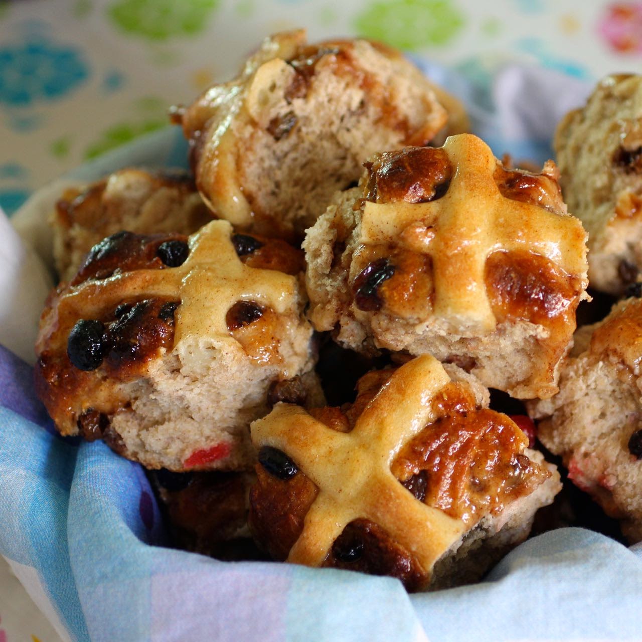 Green Gourmet Giraffe: Vegan Sourdough Hot Cross Buns with Marzipan