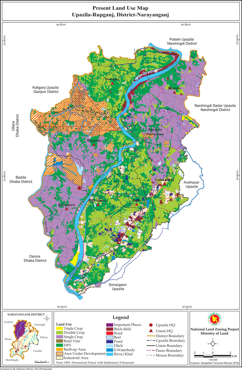 Mouza & Land Use Maps of Rupganj Upazila, Narayanganj, Bangladesh ...