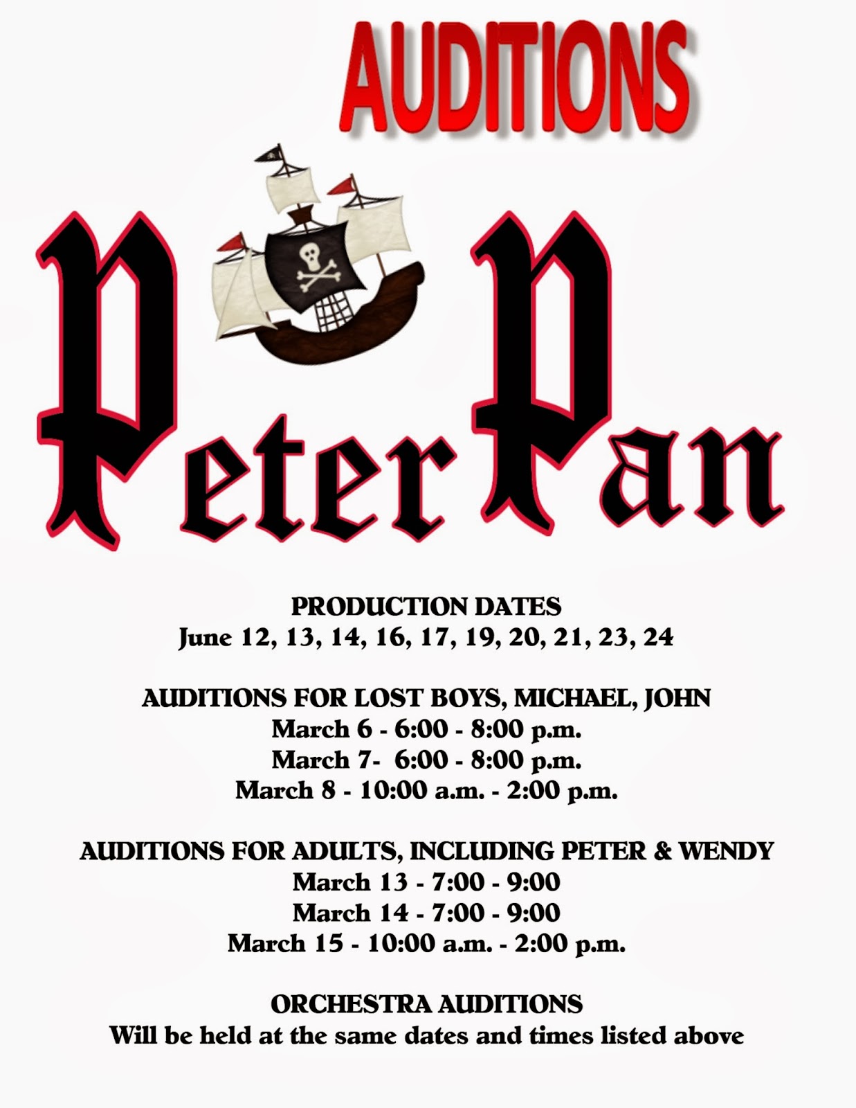 From the LETC Board of Directors: Peter Pan Auditions