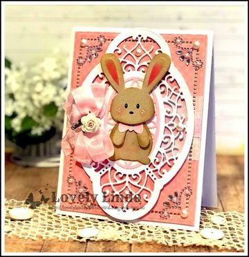 Lovely Linda's Craft Central!!: Spellbinders Baby Bunny - Girl Card