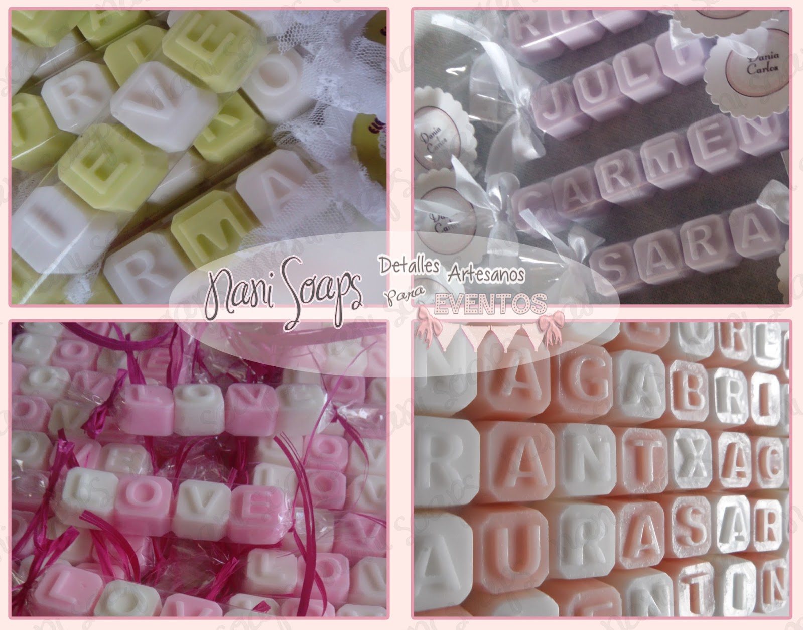 Nanisoaps,Jabones,Detalles, NOMBRE LETRAS JABÓN, boda,bautizo,comunión ...
