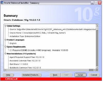 Oracle SQL: Installing Oracle 10g release 2 database software.