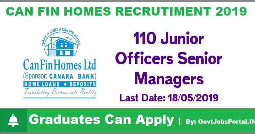 Can Fin Homes Recruitment 2019 - 110 Jr. Officers and Manager Jobs in ...
