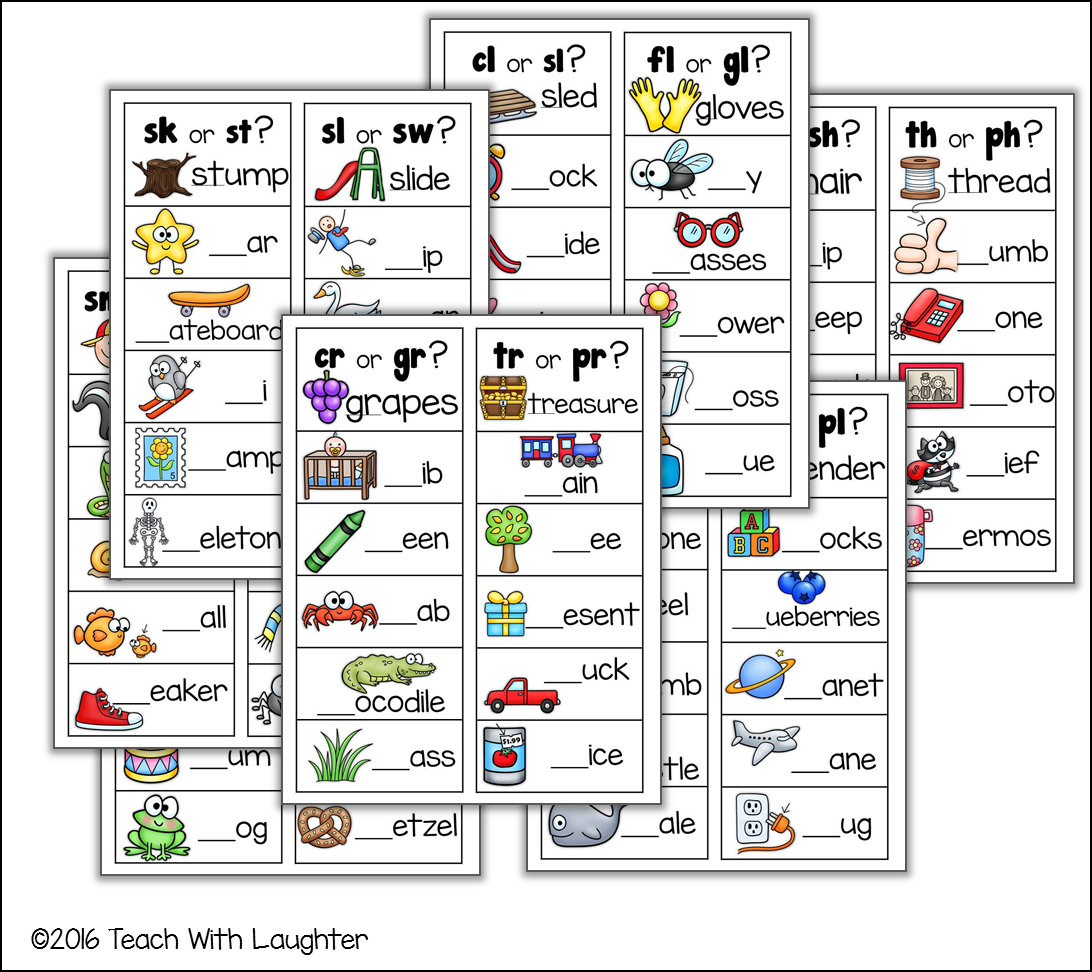 Teach With Laughter: Blends and Digraphs Word Building
