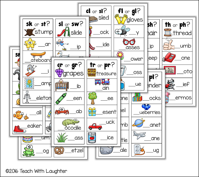 Teach With Laughter: Blends and Digraphs Word Building