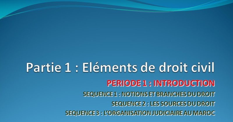M4- Science sociale et humain, science juridique : Elèment de droit