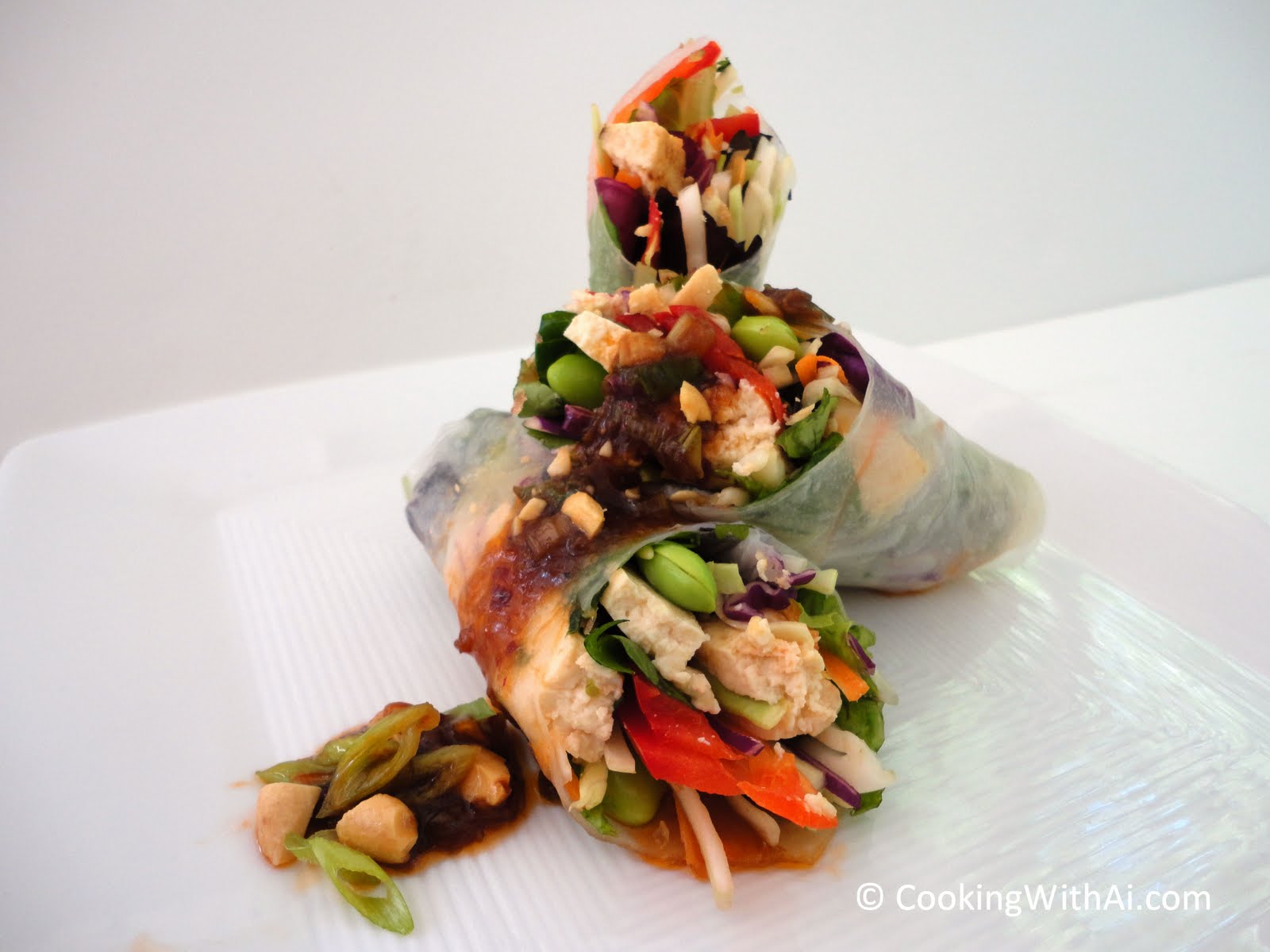 Cooking with Ai: Kung Pao Spring Rolls (Vegetarian)