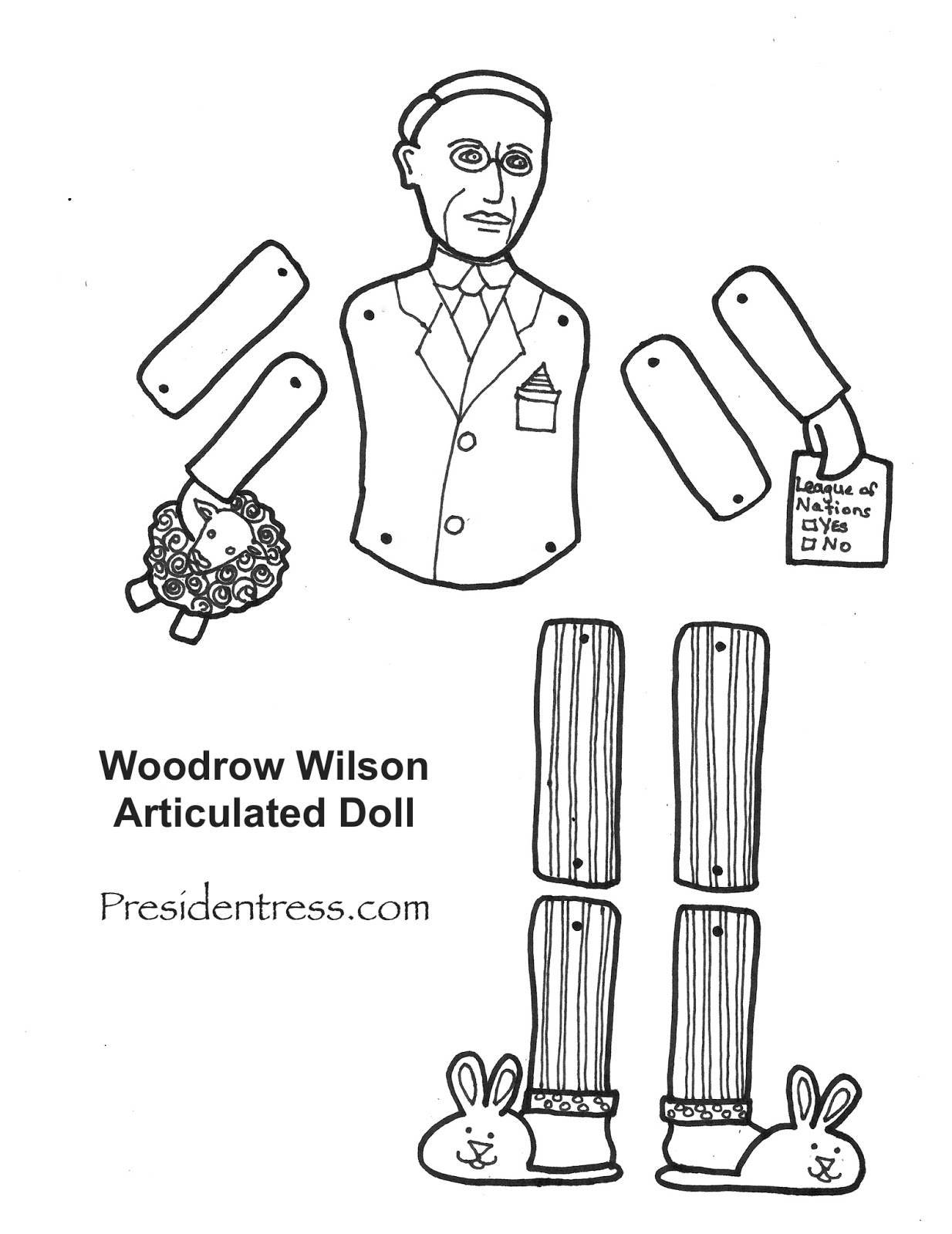 Woodrow Wilson Coloring Page Coloring Pages