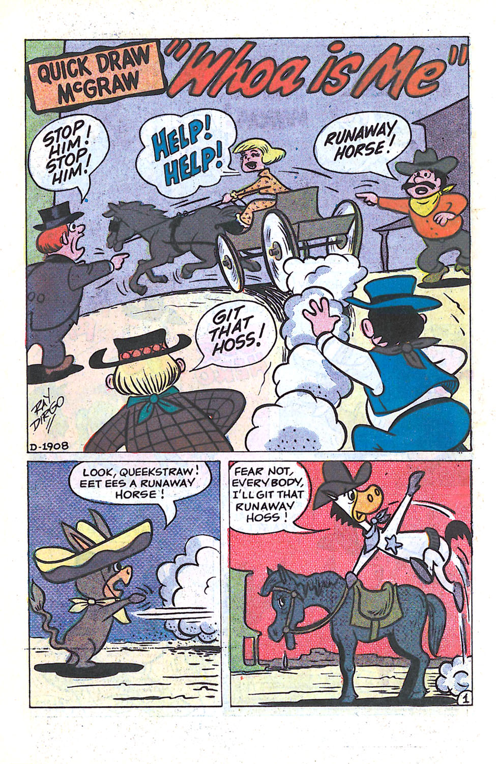 Old-fashioned Comics: Quick Draw McGraw #01 - #08 (1970-1972) Complete ...