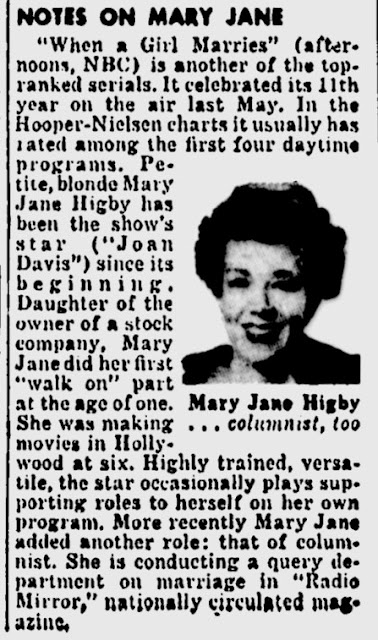 Mary Jane Higby: When a Girl Marries, Old Time Radio Soap Opera