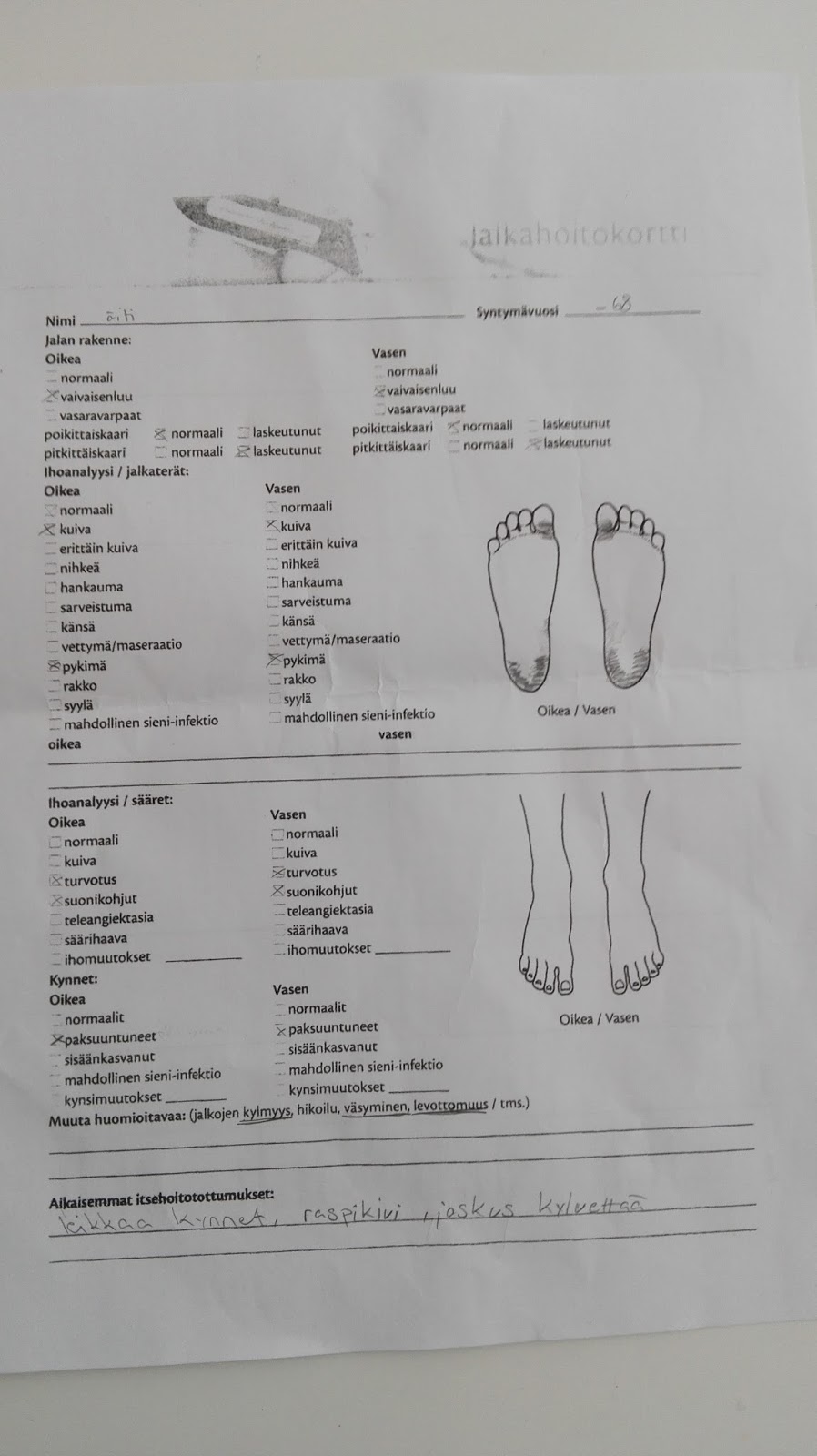 kiianhyvinvointiblogi: Jalkahoito