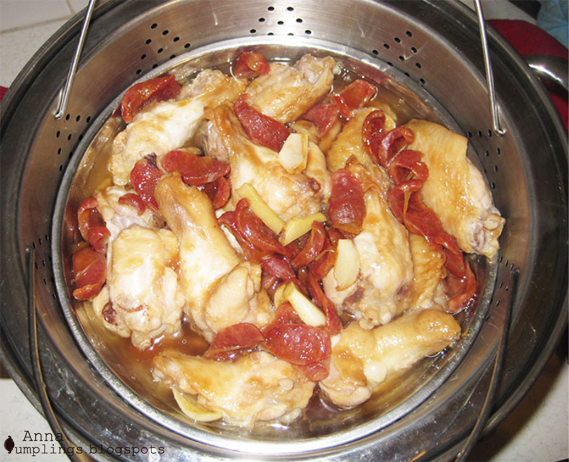 Anna Dumplings: Steam Chicken Wings With Lup Chong (Chinese sausages)