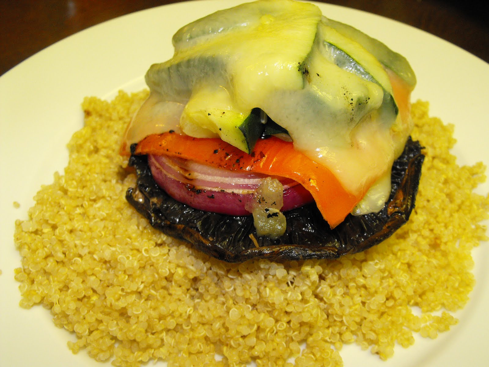 The Almost Gourmet Housewife: Grilled Portobello Vegetable Stack