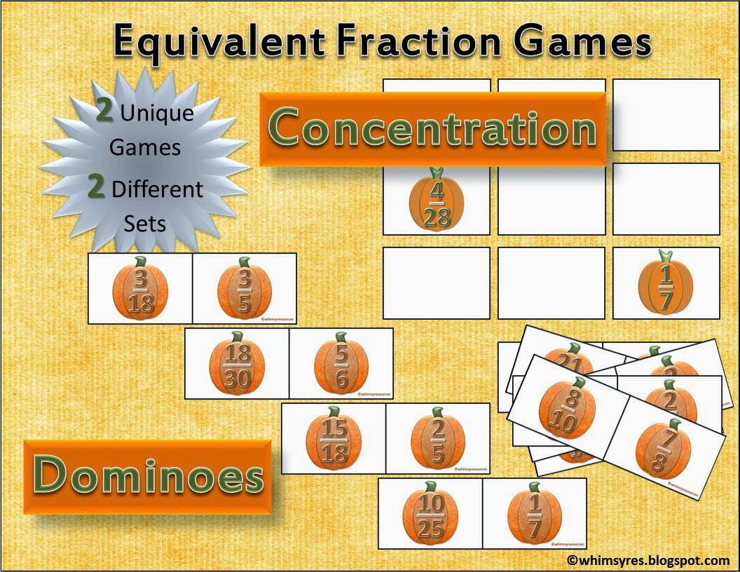 Whimsy Resources: Pumpkin Fraction Dominoes