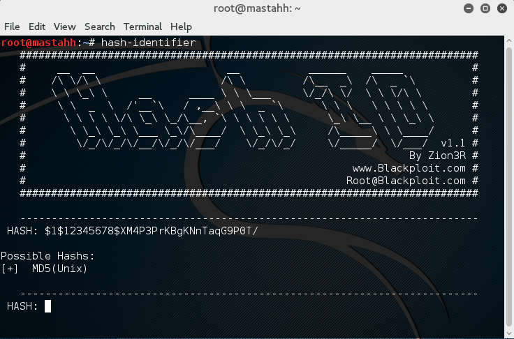 Identifikasi tipe Hash dengan Hash-Identifier di Kali Linux - MyMastah