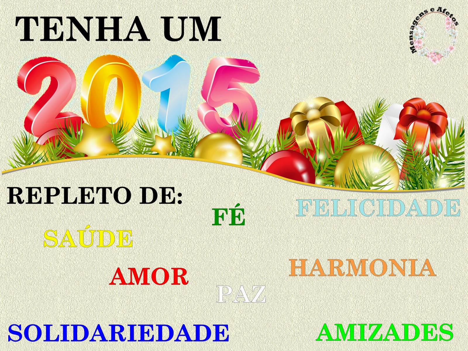 Mensagens e Afetos : Cartões e Mensagens de Feliz 2015
