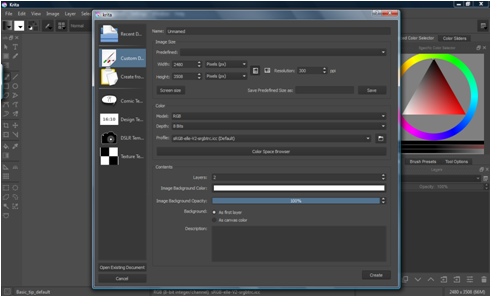 El uso del software libre en la teoria y práctica artística: KRITA