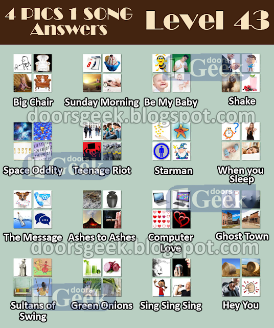 4 Pics 1 Song - Level 43 Answers ~ Doors Geek