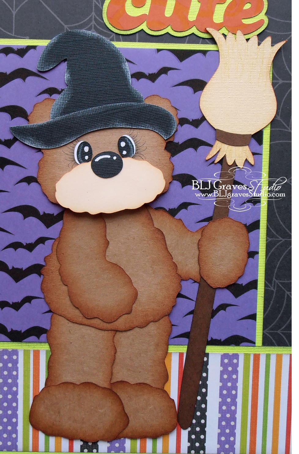 BLJ Graves Studio: Halloween Scrapbook Page - Wicked Cute Bear