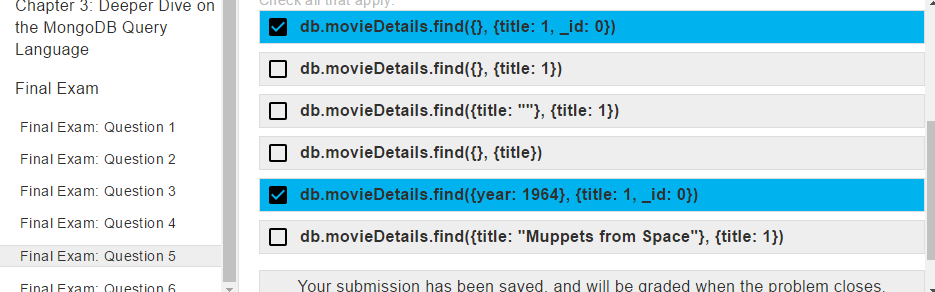 M001 MongoDB Basics Q&A (Quiz, Labs & Final Exam)