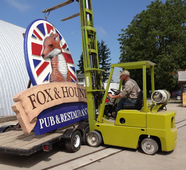 Fox sign ready for transport - Precision Board