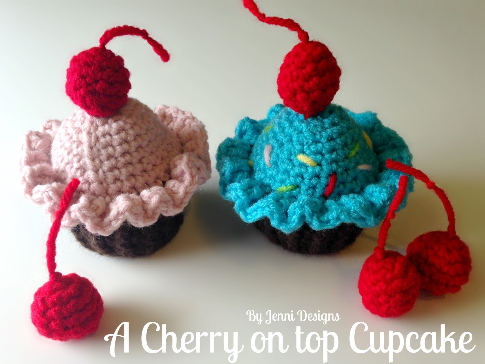 By Jenni Designs: Free Crochet Amigurumi Pattern: Cherry on top Cupcake