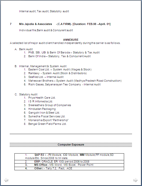 RESUME BLOG CO: Resume Sample: CA Inter & Master of Commerce having 15 ...