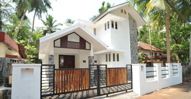Cost Effective 4 Bedroom Small Plot Home Design with Free Plan - Kerala ...