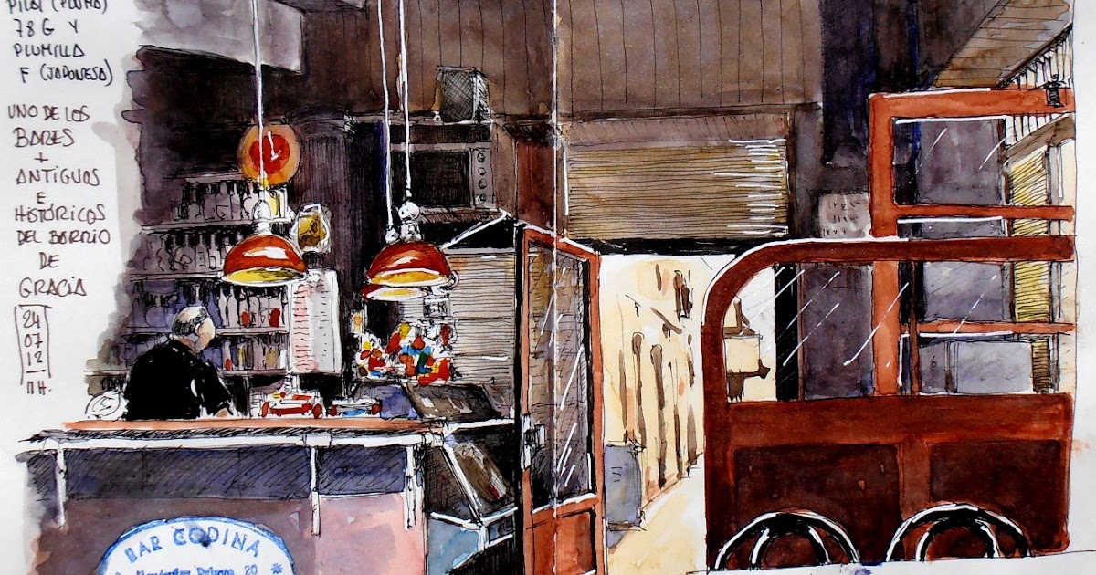 Urban Sketchers Spain. El mundo dibujo a dibujo.: Bares en Gracia ...