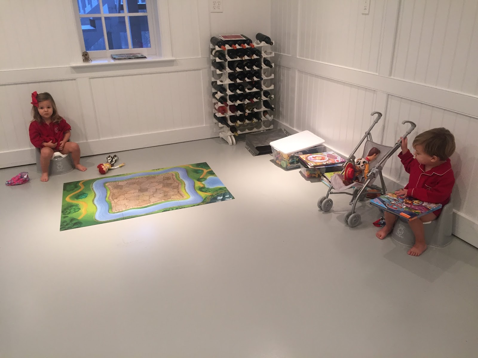 Our Londry Room: Potty Training the Twins
