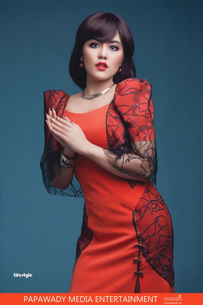 Soe Pyae Thazin Red and Black Outfit Dress Fashion Style in Life Style ...