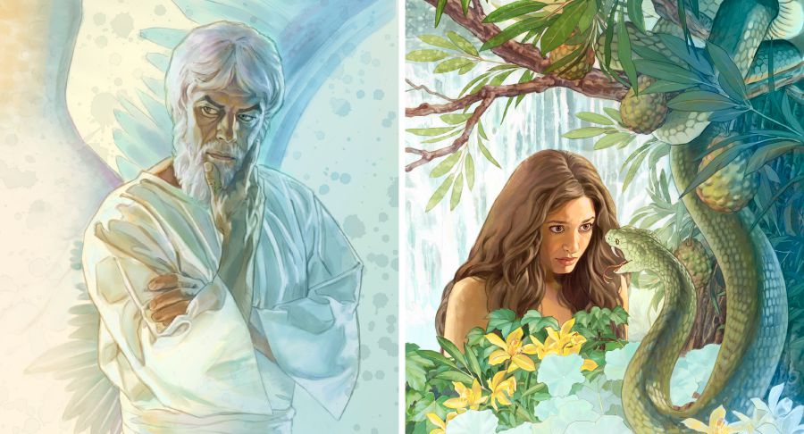 Adán Y Eva En El Huerto Del Edén