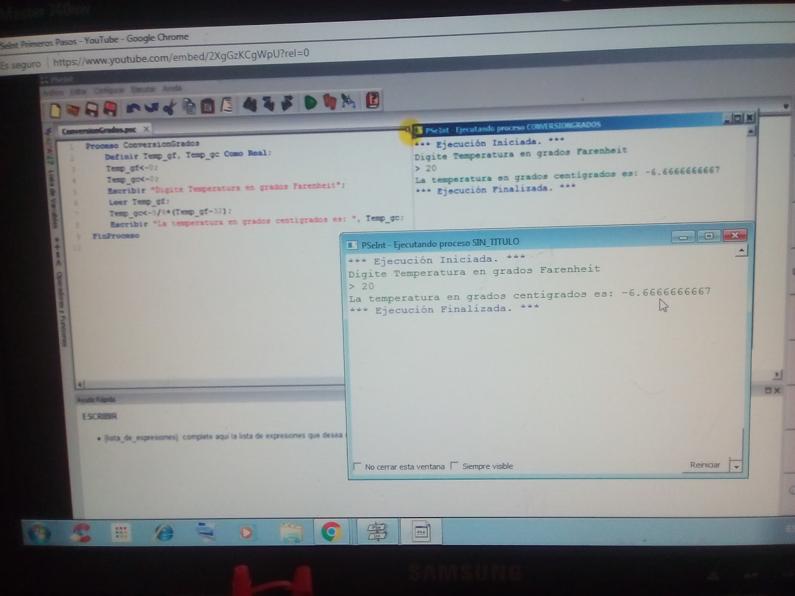 Mi Primer Algoritmo En Pseint