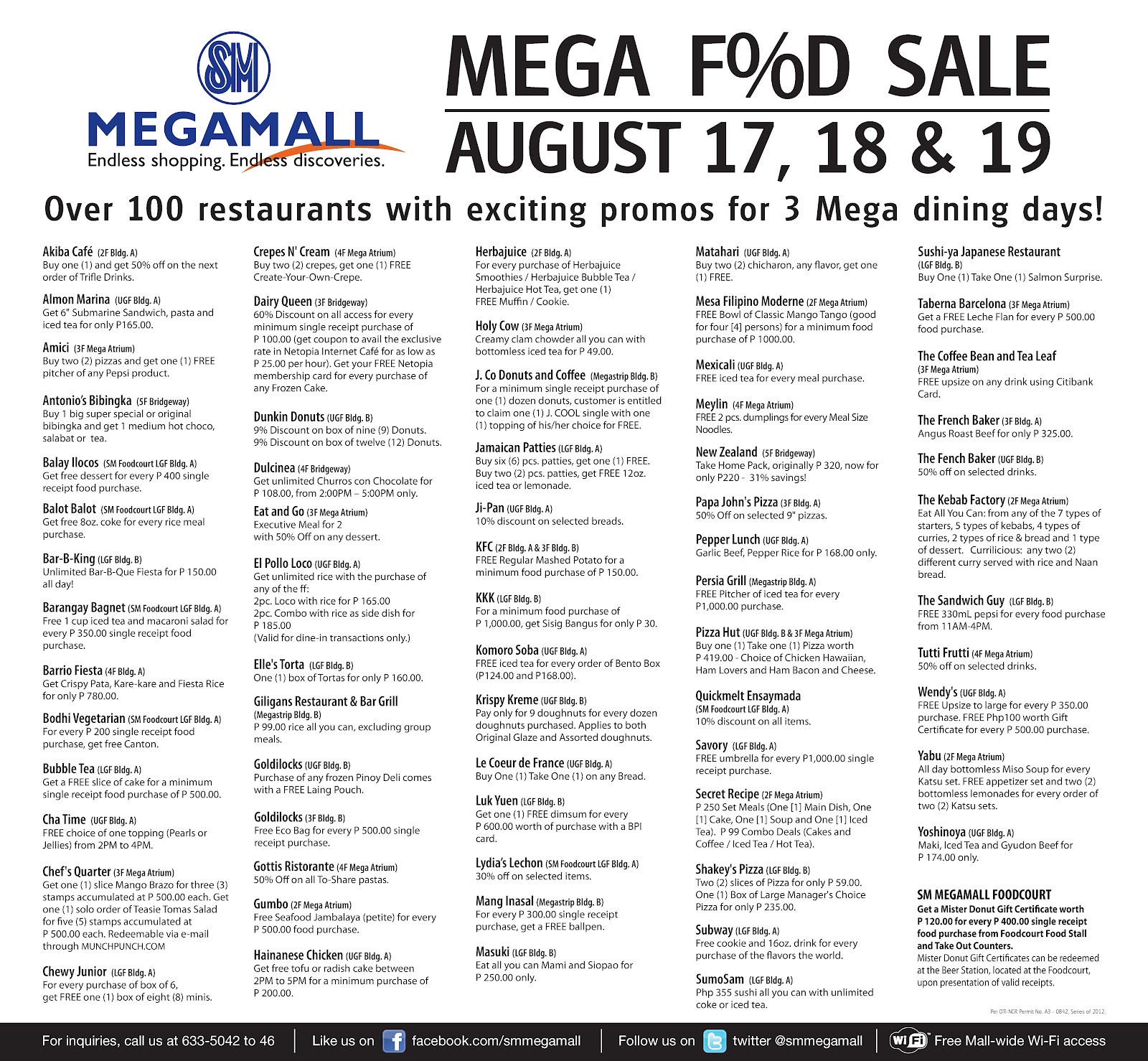 3 day Mega food trip in SM Megamall Food Sale this Aug 17-19
