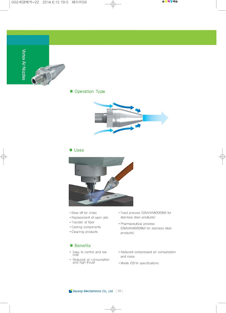 Seyang Mechatronics Co.,Ltd.: Vortex Air Nozzles (Vortex 조절형 공기 노즐)
