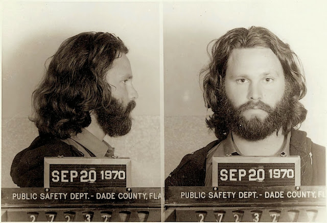 Miami Incident: Jim Morrison Arrest Mugshot for Warrant of Exposing ...